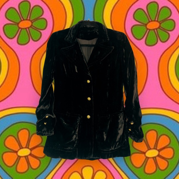 Jackets & Coats | Vintage Black Mod Velvet Jacket Carnaby Street Style ...